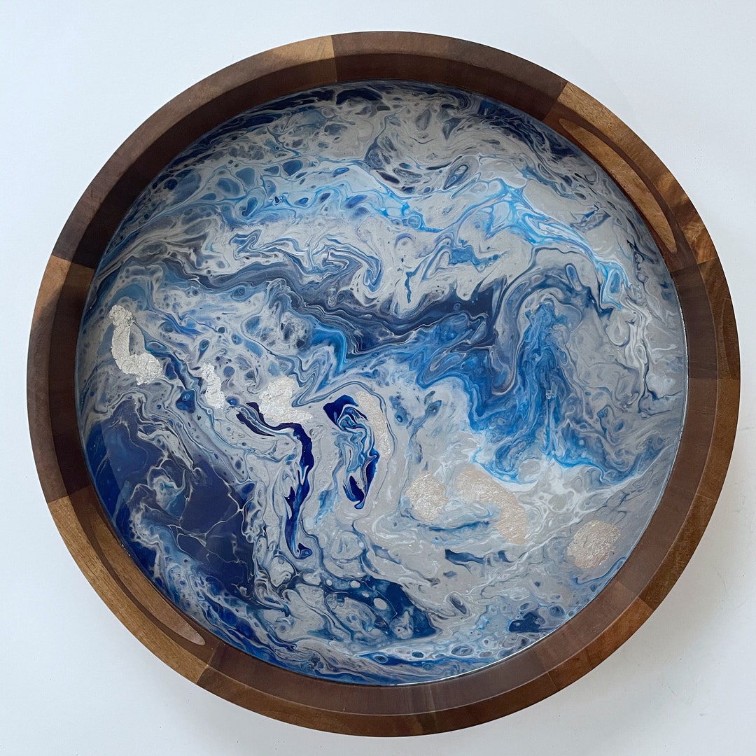 Home Decor | Acrylic + Resin Art | Decorative Tray | Serving Tray ...