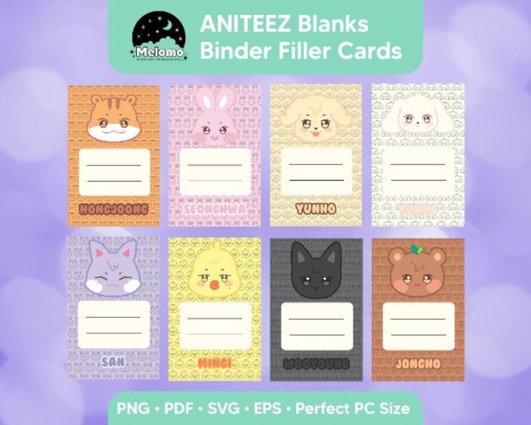 Ateez ANITEEZ Faces Kpop Photocard Binder Missing Card Placeholder ...