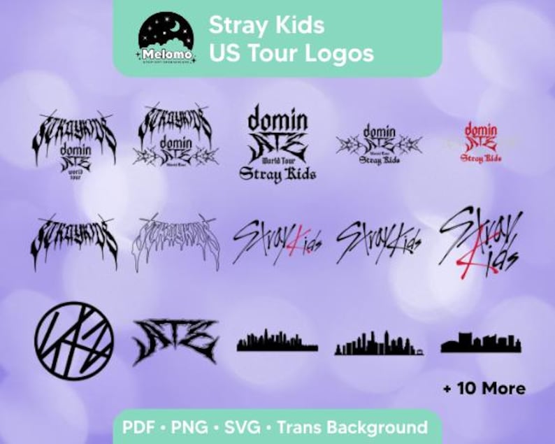 Stray Kids SKZ Dominate World Tour Logos & City Skylines Vector Files ...