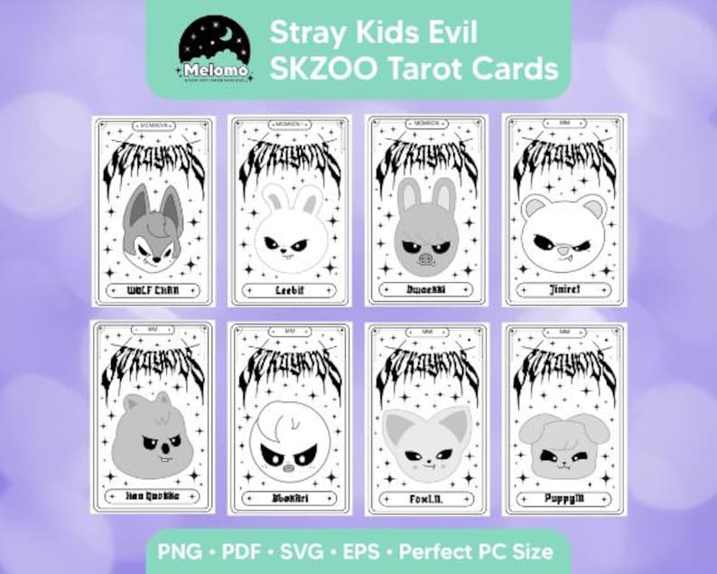 Stray Kids SKZ Evil SKZOO Tarot Cards Vector Files | Png, Svg, Eps, Pdf ...