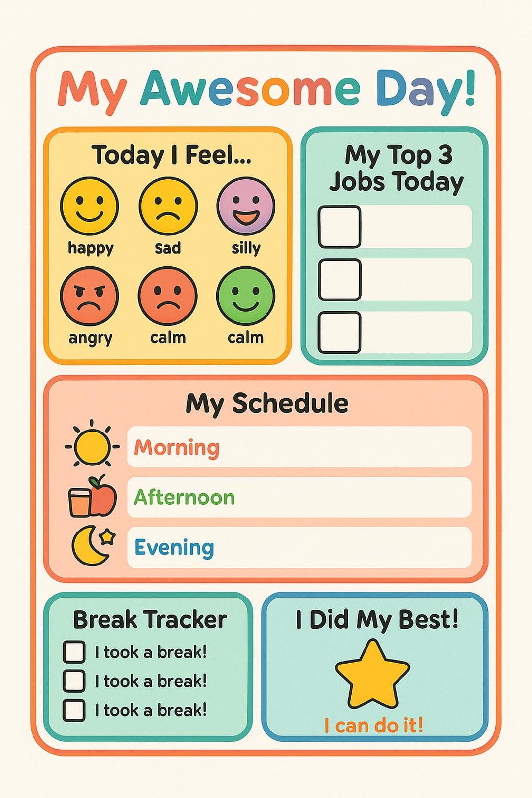 ADHD Daily Planner and Reward Chart for Children. Empowering ...