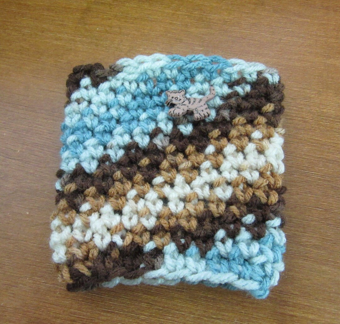 Insulated Blue and Brown Coffee Cup Cover Cozi, Fits Starbucks Tall ...