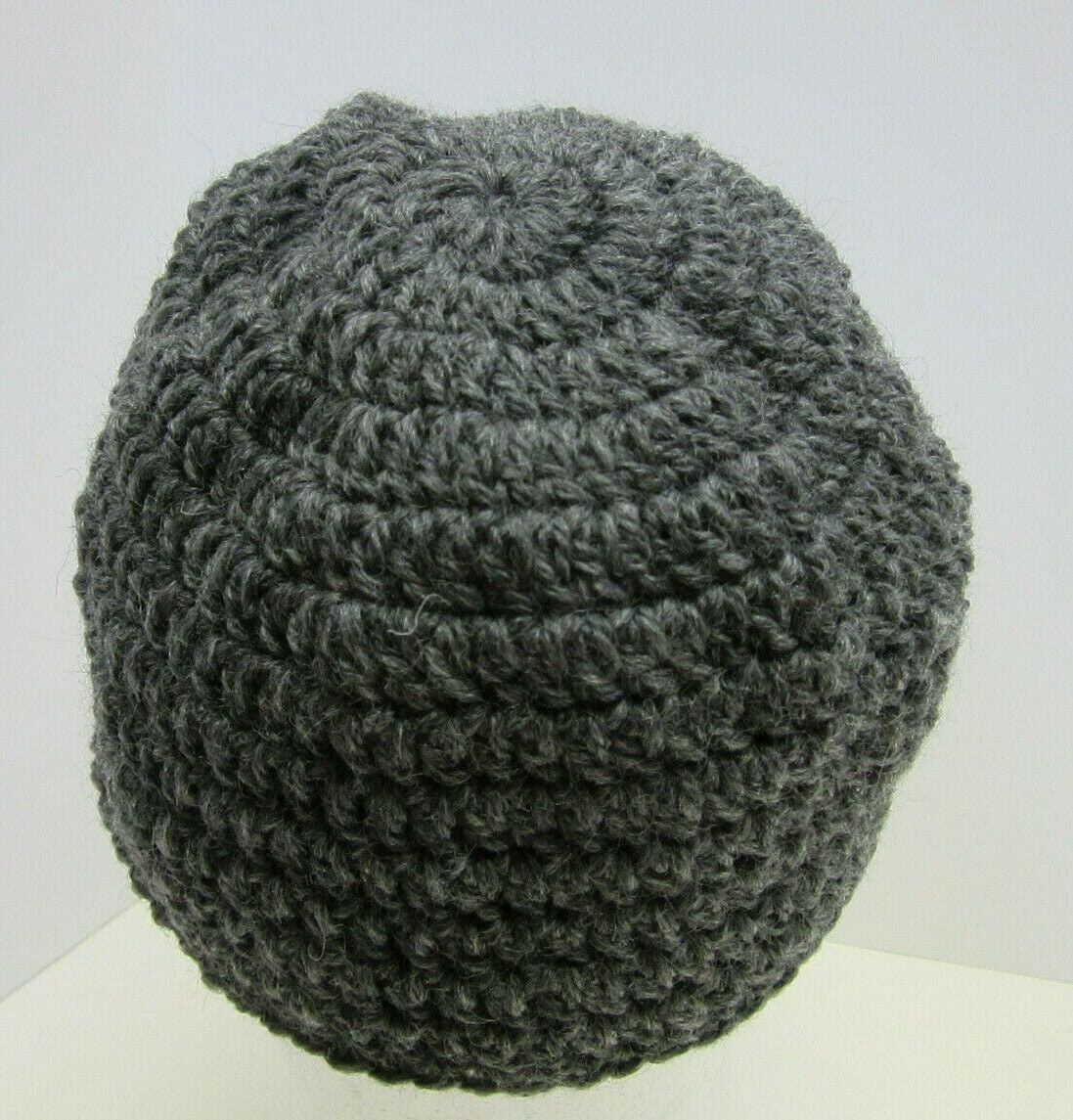 Dark Gray Skull Cap Mens Kufi Watchman Hat Handmade Crochet Hand Knit ...