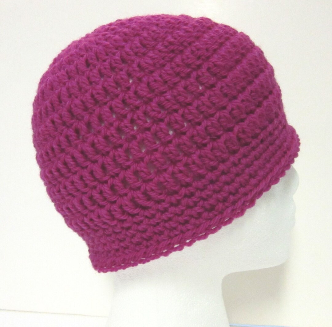 Fuchsia Berry Pink Wool Hat Size S/M Womens Cap Beanie Chic Cloche ...