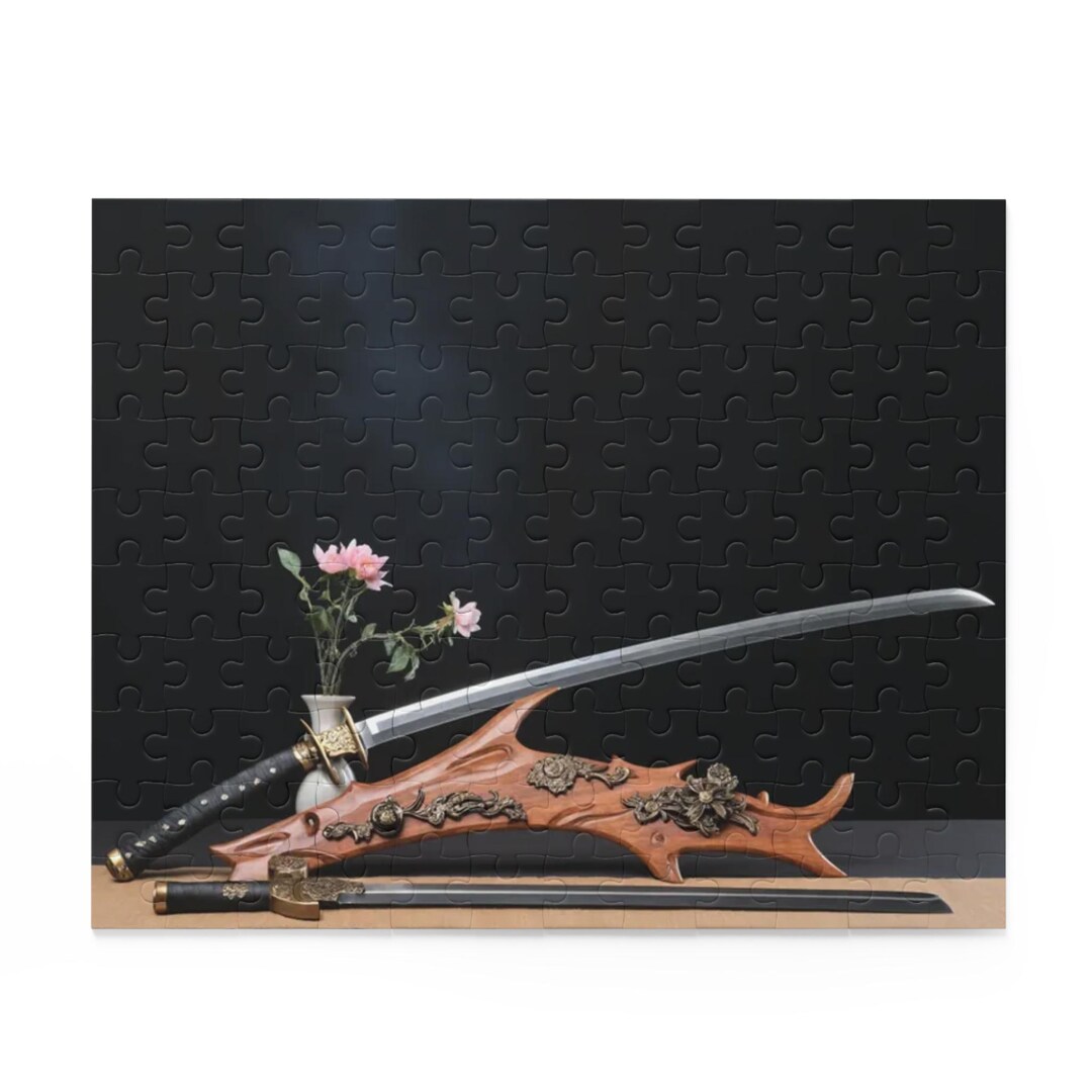 Katana Samurai Sword Puzzle – Japanese Jigsaw Puzzle – 120/252/500 ...