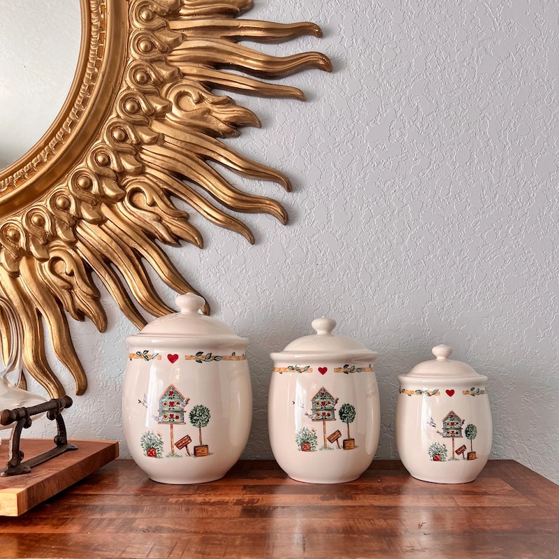 Vintage Bird Canister Set - Etsy