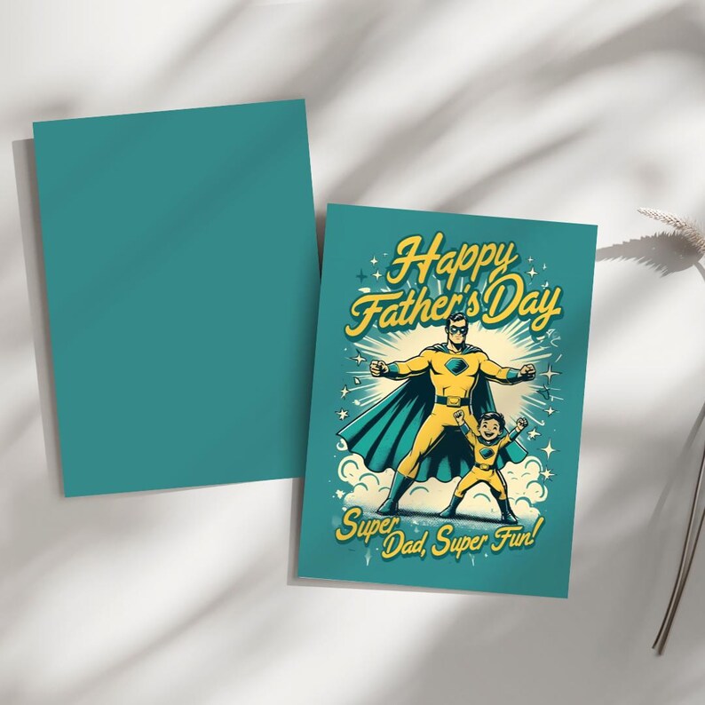 Printable Father’s Day Card Template, Happy Father’s Day, Super Dad ...
