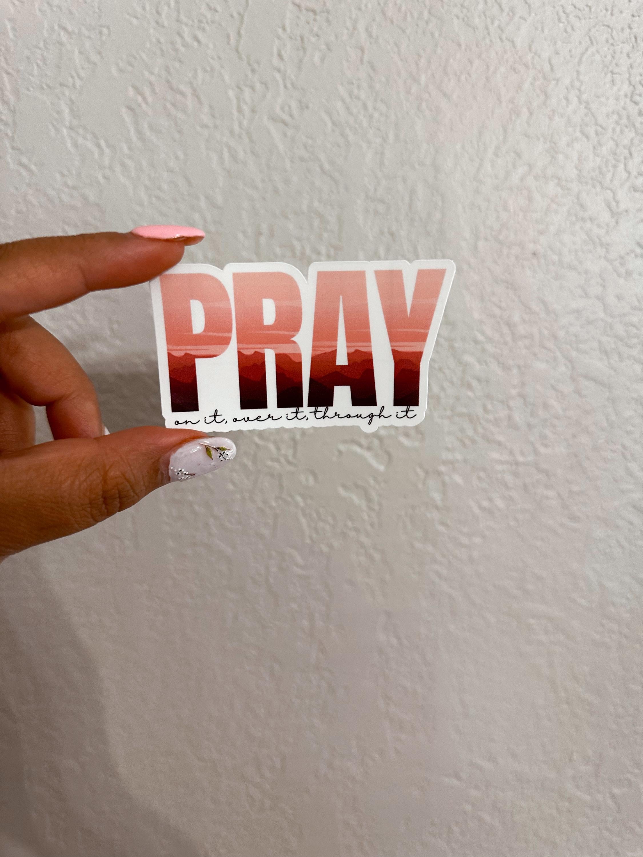 Pray on It Glossy Sticker, Christian Faith Decal - Etsy