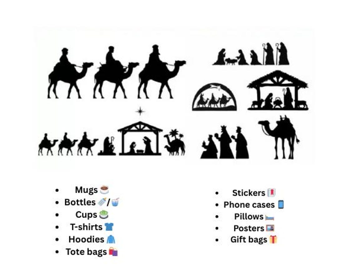 Nativity SVG Bundle | Layered Nativity Cut Files | Christmas Nativity ...