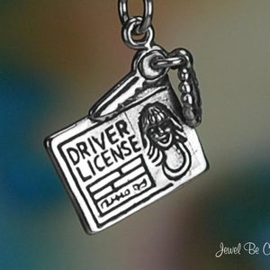 Sterling Silver Driver License Charm Car Key Teen Drivers Solid .925 - Etsy