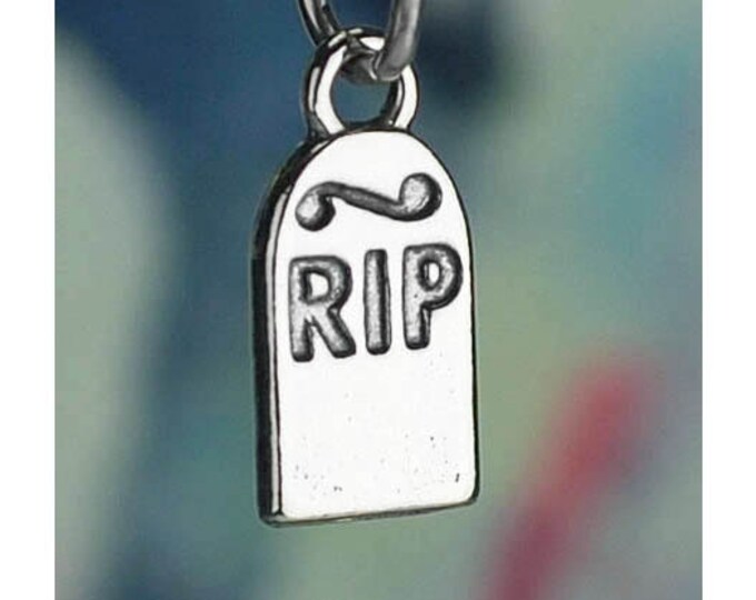 Sterling Silver Tombstone Charm RIP Grave Dead Rest in Peace - Etsy