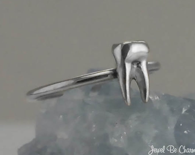 Sterling Silver Tooth Ring Solid .925 Dentist Molar Ring Custom Sizes ...