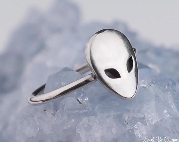 Sterling Silver Alien Ring Solid .925 Outer Space Rings Custom - Etsy