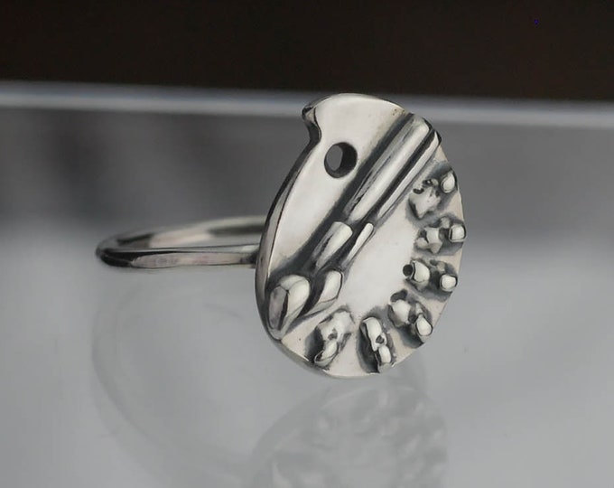 Sterling Silver Artist Palette Ring Solid .925 Art Rings - Etsy