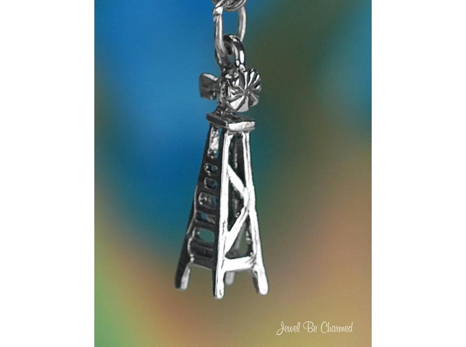 Sterling Silver Windmill Charm Wind Renewable Energy 3D Solid .925 - Etsy