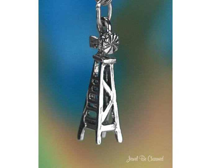Sterling Silver Windmill Charm Wind Renewable Energy 3D Solid - Etsy