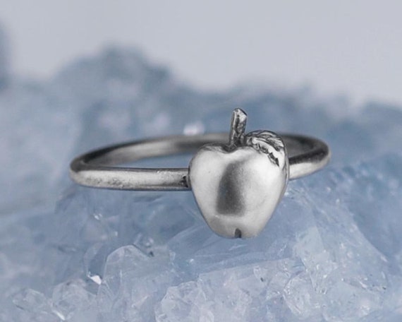 Sterling Silver Apple Ring Solid .925 Apples Fruit Rings | Etsy