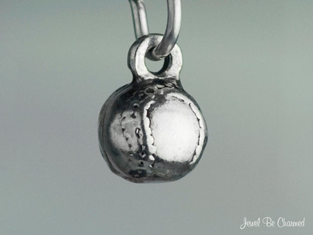 Miniature Sterling Silver Baseball Charm Ball Sports Tiny 3D Solid 925 ...