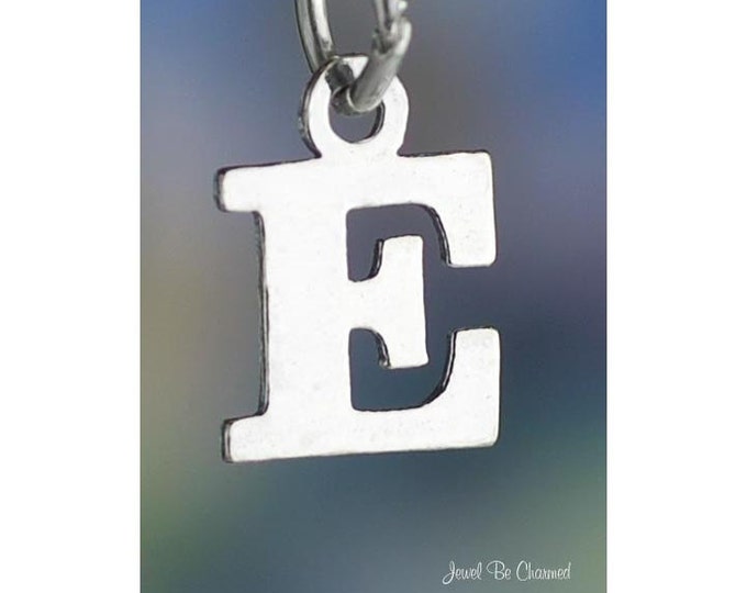 Sterling Silver Small Letter E Charm Initial Capital Letters Solid 925 ...
