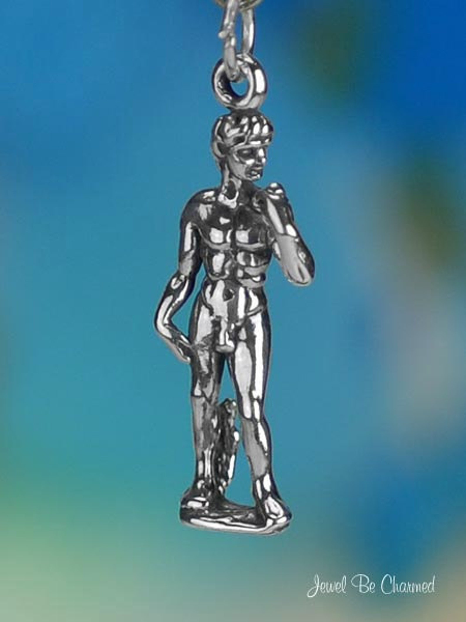Sterling Silver Statue of David Charm Michelangelo Art 3D Solid .925 - Etsy