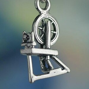 Sterling Silver Spinning Wheel Charm for Spinning Yarn 3D Solid .925 - Etsy
