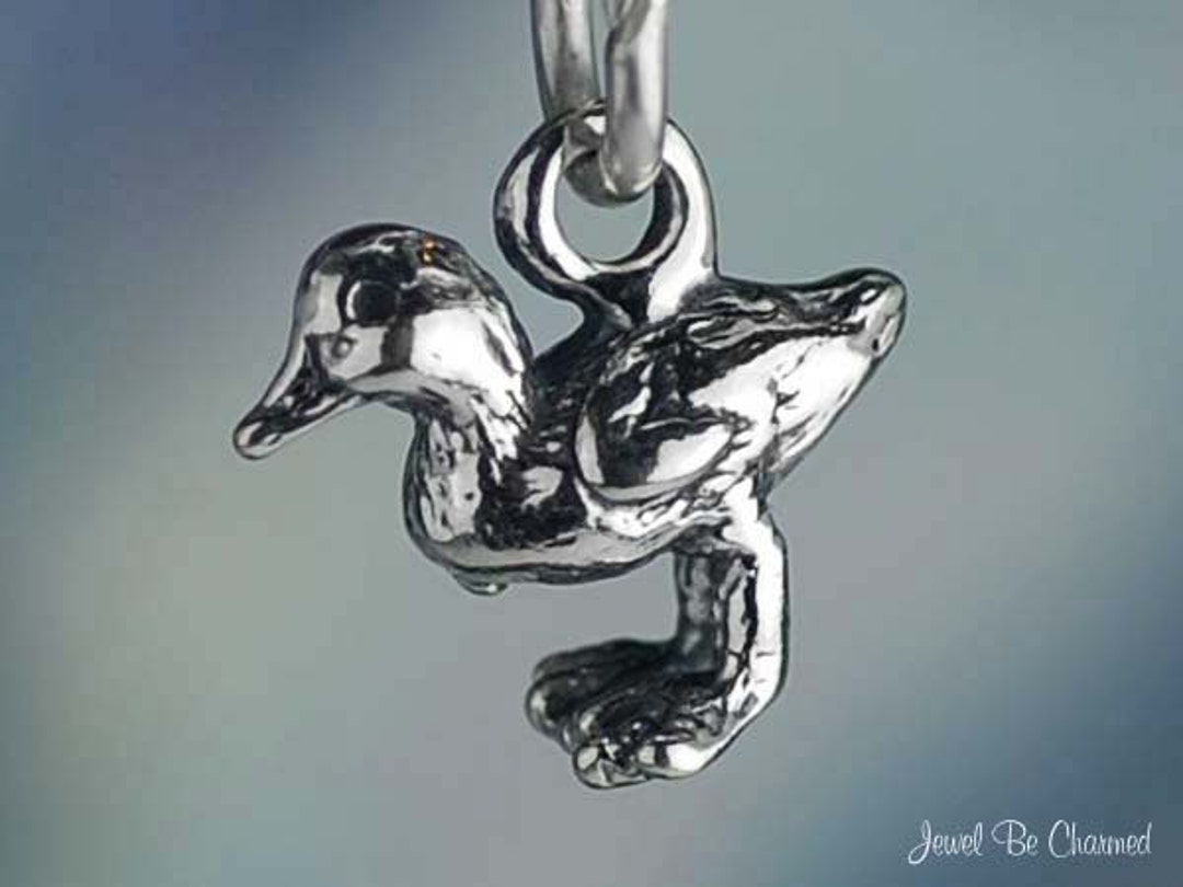 Sterling Silver Miniature Duckling Baby Duck Charm Small 3D Solid .925 ...