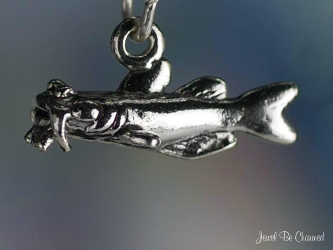Sterling Silver Catfish Charm Fish for Fishing Seafood 3D - Etsy
