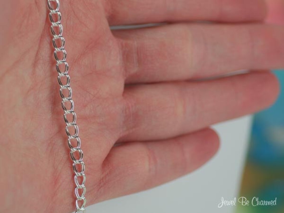 Sterling Silver Charm Bracelet Chain 6 Inch Length 4.2mm - Etsy