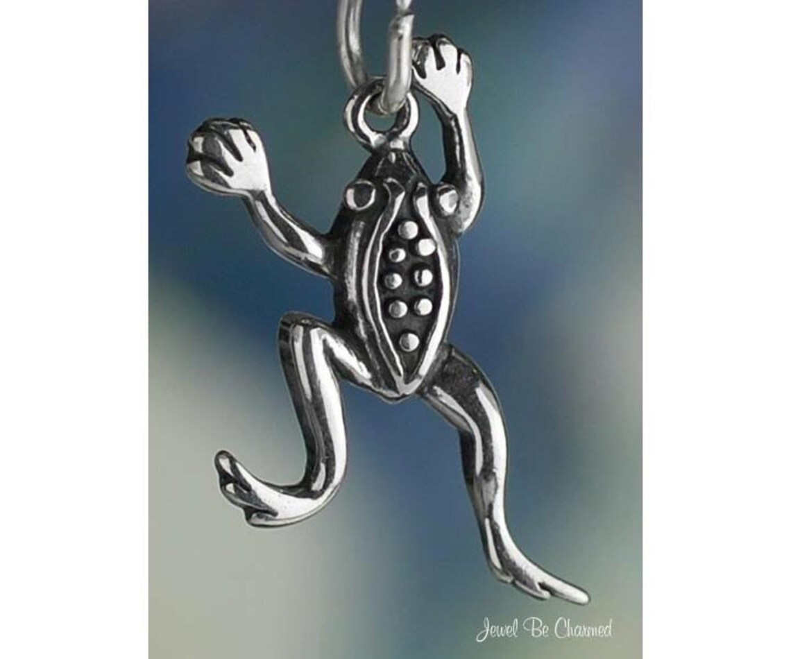 Sterling Silver Dotted Frog Charm Fun Pond or Tree Frogs Solid - Etsy