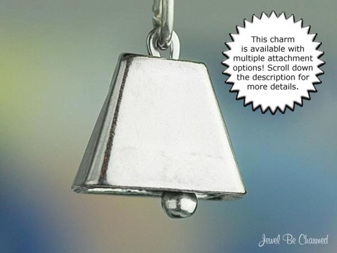 Sterling Silver Cow Bell Cowbell Charm Movable Moveable 3D - Etsy