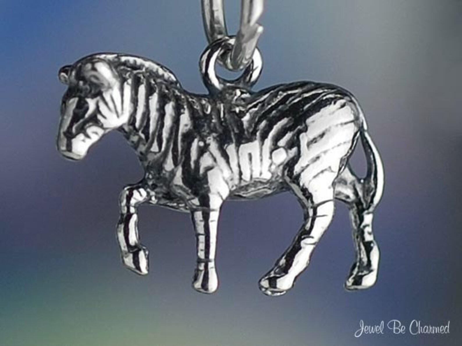 Sterling Silver African Safari Zebra Charm Wild Zebras 3D | Etsy