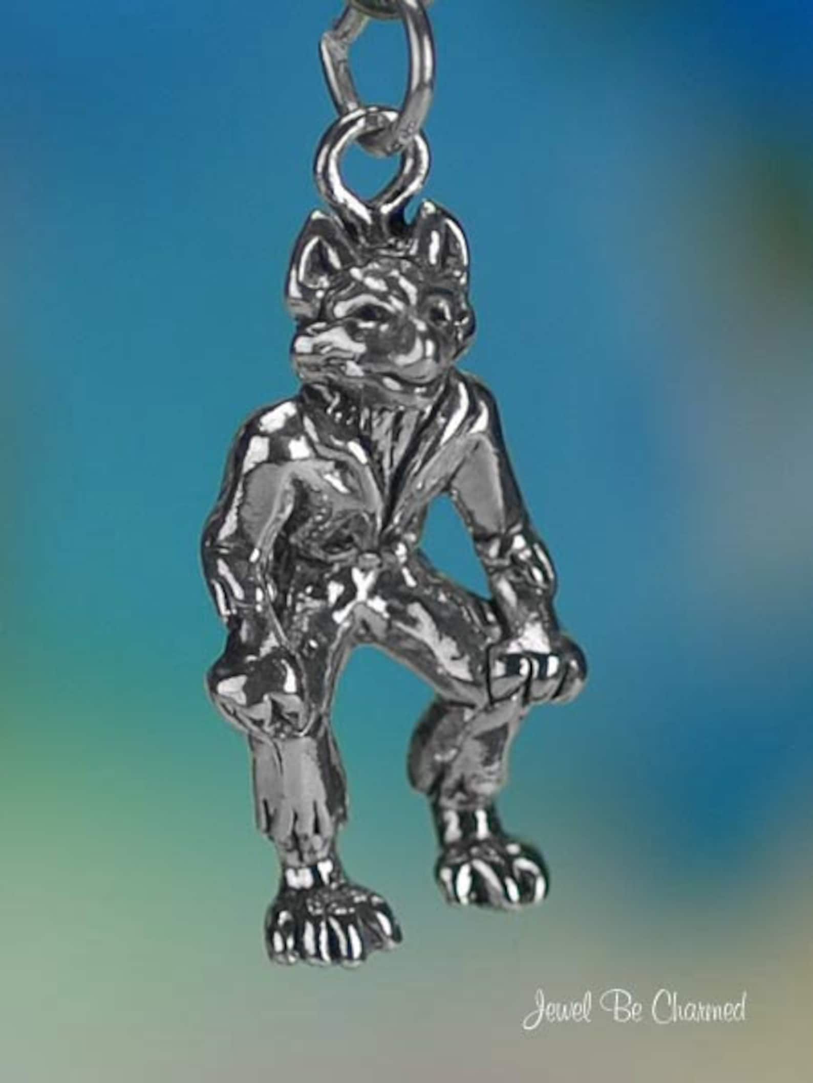 Sterling Silver Wolfman Charm Werewolf Monster Halloween 3D | Etsy