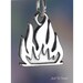 Sterling Silver Burning Flames Fire Charm Camping or Firefighter .925 ...
