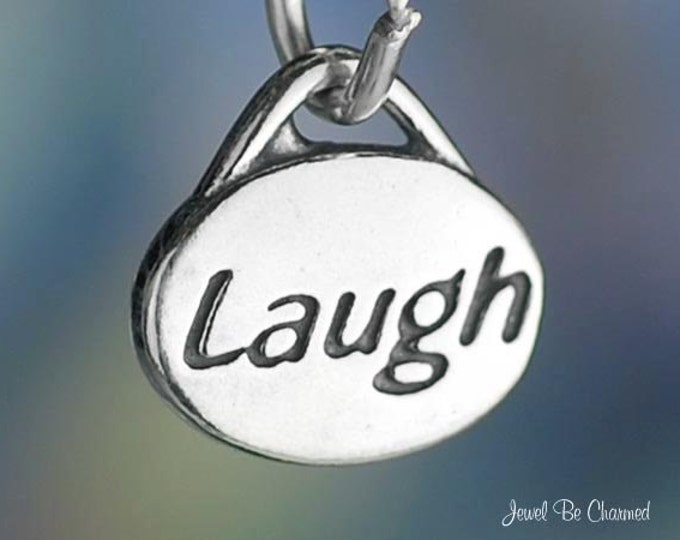 Sterling Silver Laugh Charm Laughter Happiness Small Oval Solid .925 - Etsy