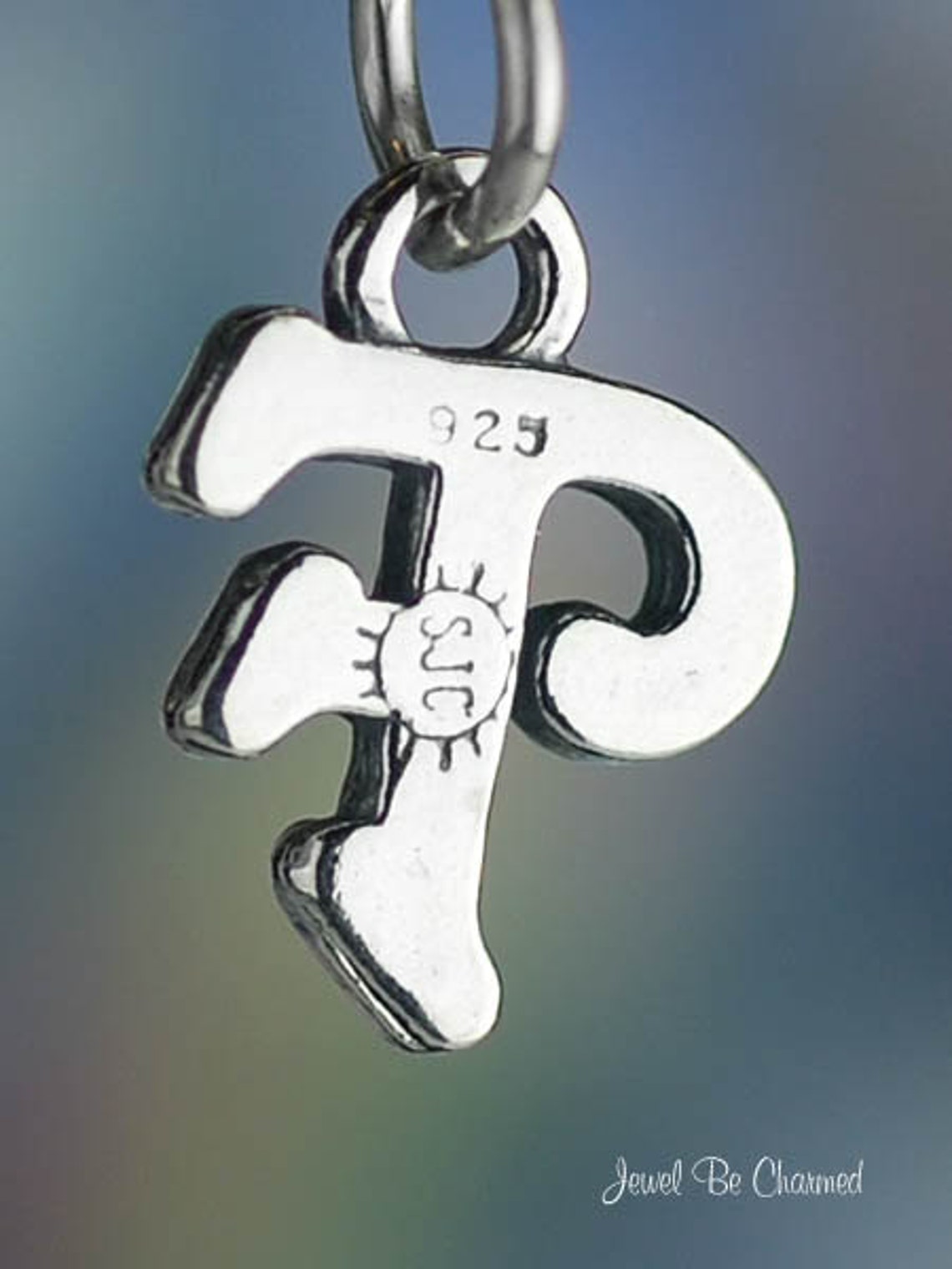 Sterling Silver Script Letter F Charm Initial Cursive Shiny Solid .925 ...