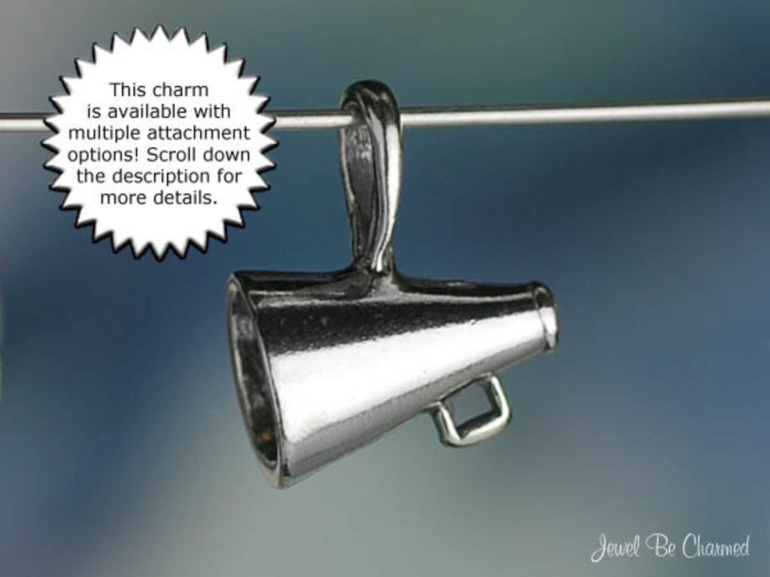 Small Sterling Silver Megaphone CHARM or PENDANT Cheerleader - Etsy