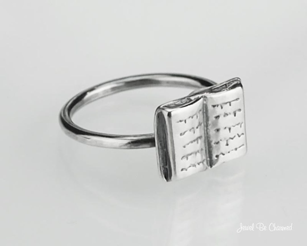 Sterling Silver Book Ring Solid .925 Reader Writer Rings Custom Sizes ...