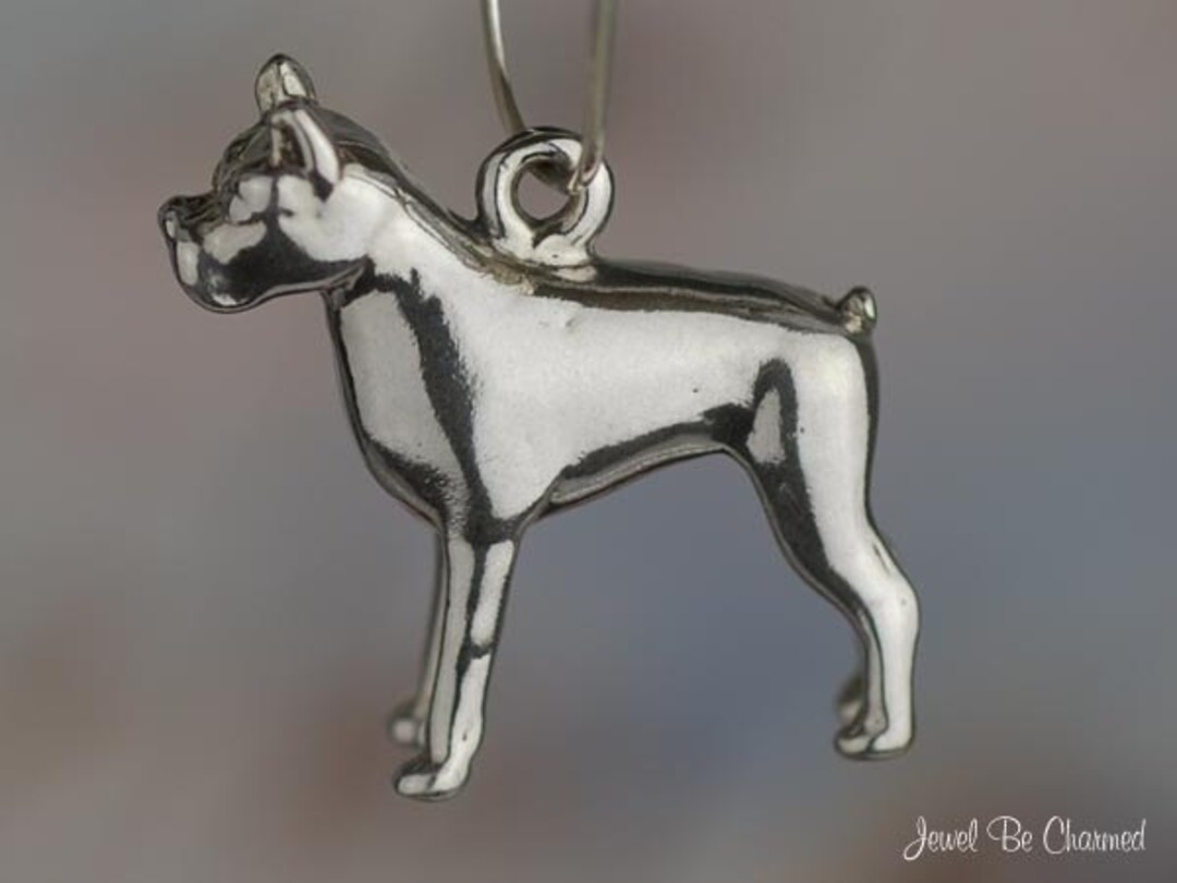 Sterling Silver Boxer Charm Dog Breed Purebred Boxers 3D Solid .925 - Etsy