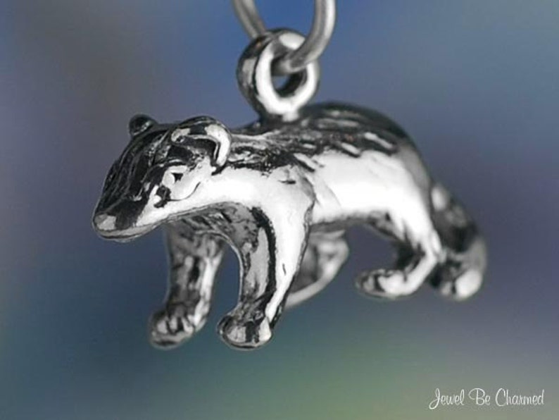 Sterling Silver Badger or Honey Badgers Charm Wild Animal 3D - Etsy