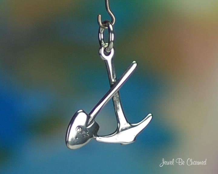 Sterling Silver Mining Pick Pickaxe and Shovel Charm Tools Solid .925 ...
