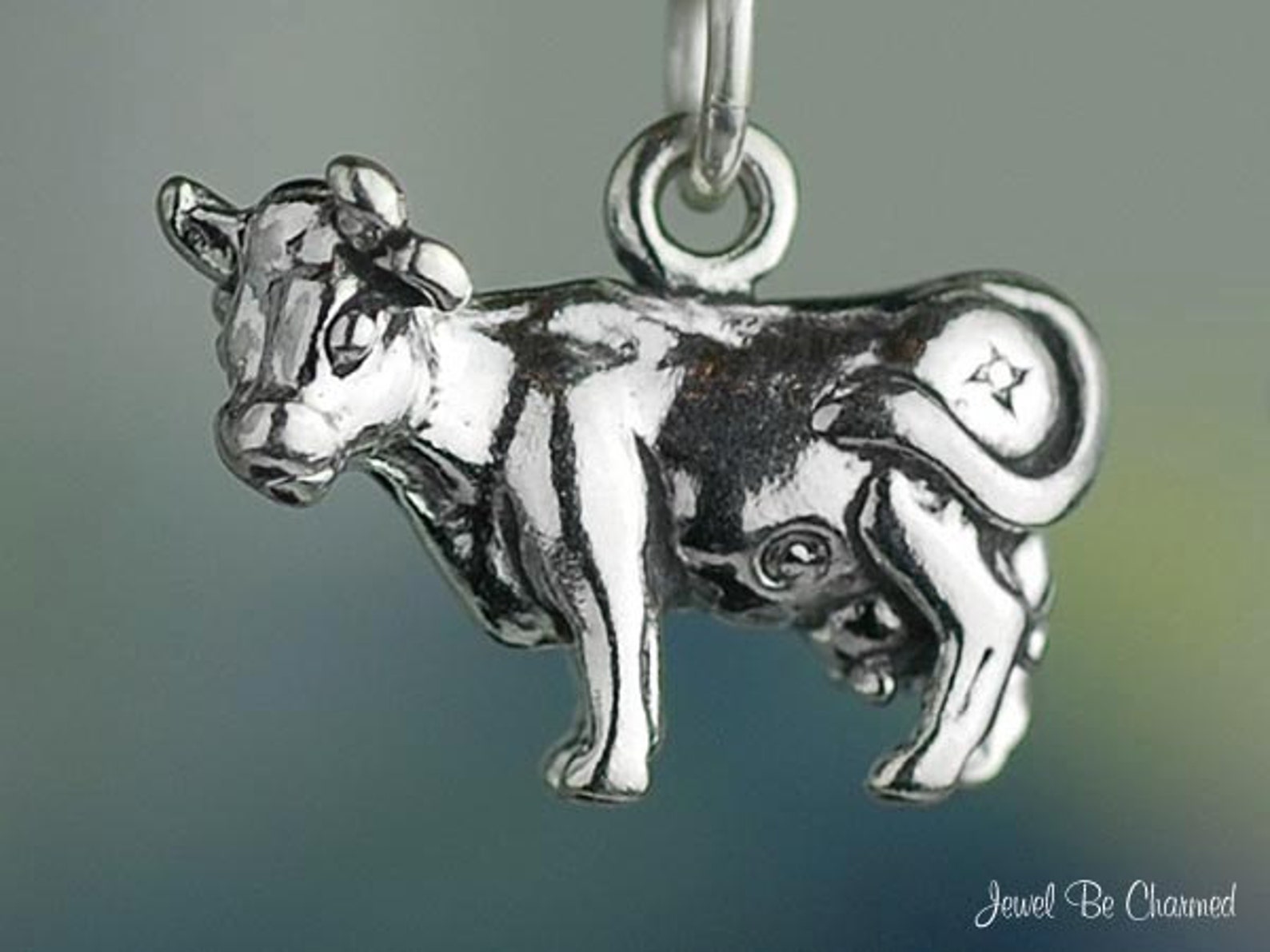 Sterling Silver Cow Charm Cows Dairy Farm Barnyard Animal 3D - Etsy