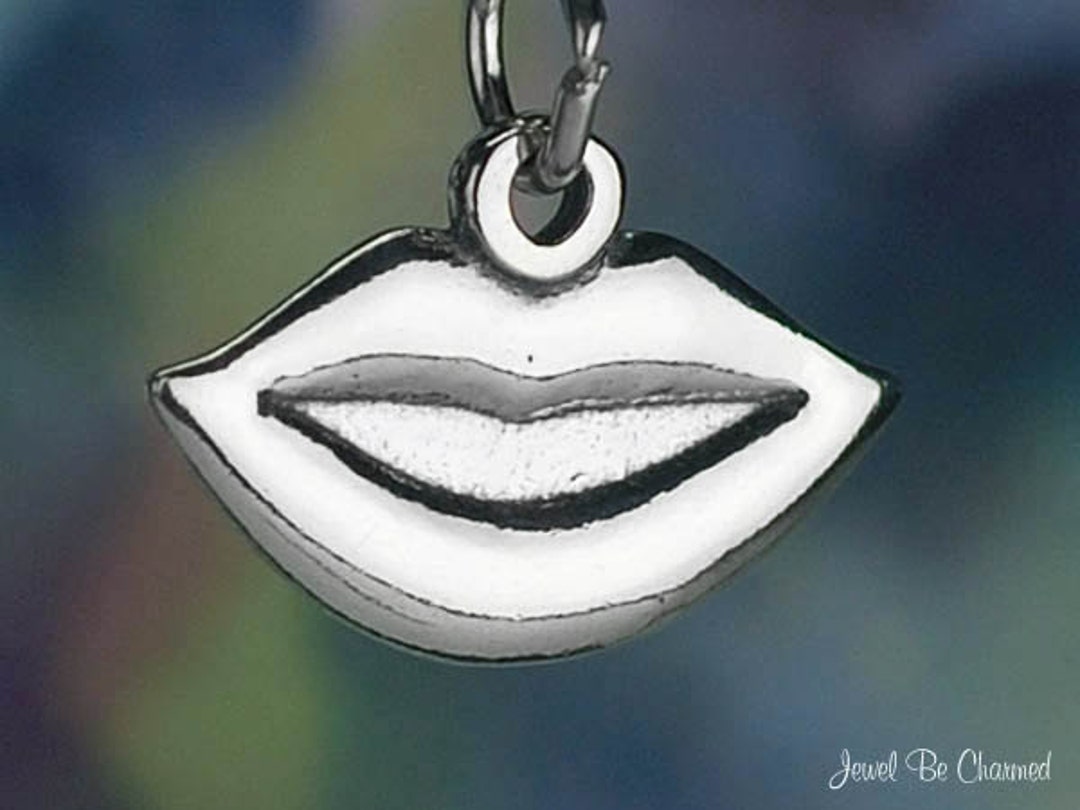Sterling Silver Lips Charm Kiss for Kissing Love Designs Solid .925 - Etsy
