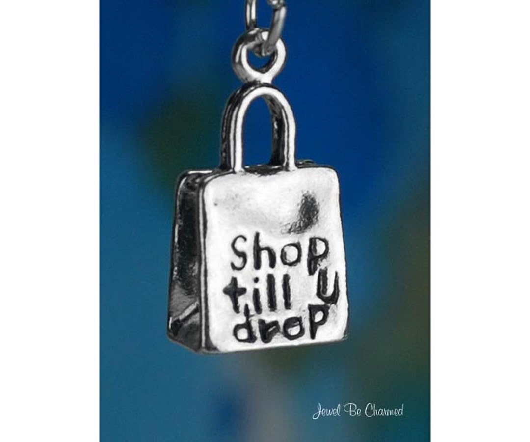 Sterling Silver Shopping Bag Charm Shop Till You Drop 3D Solid - Etsy.de