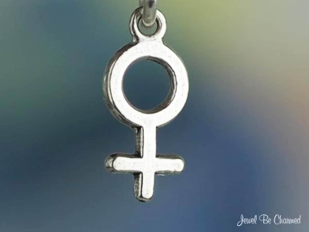 Miniature Sterling Silver Female Gender Symbol Charm Woman Girl .925 - Etsy