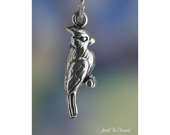 Sterling Silver Cardinal Bird Charm Backyard Birdwatching 3D Solid 925 ...