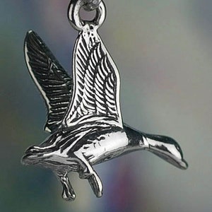 Sterling Silver Duck or Goose Charm Geese Water Bird 3D Solid .925 - Etsy