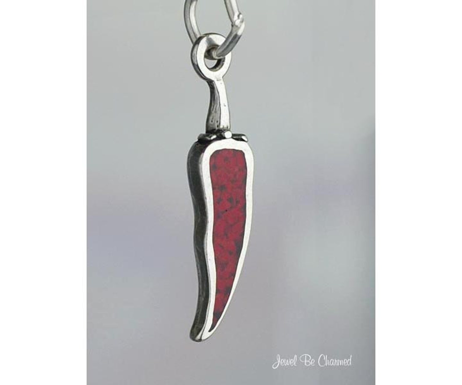 Red Sterling Silver Chili Pepper Charm Red Pepper Chile Hot Spicy .925 ...