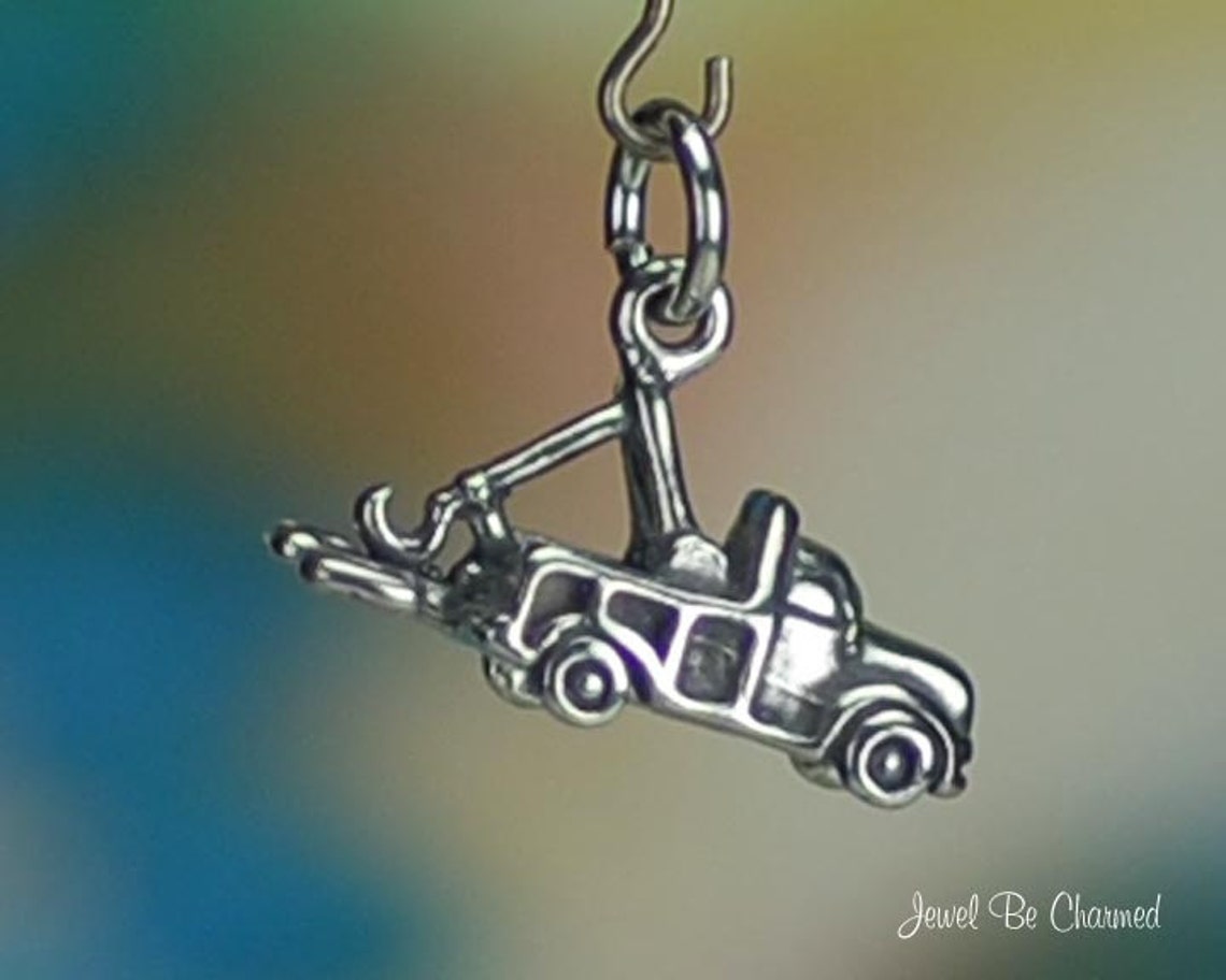 Sterling Silver Tow Truck Charm Vehicle for Towing Cars 3D - Etsy