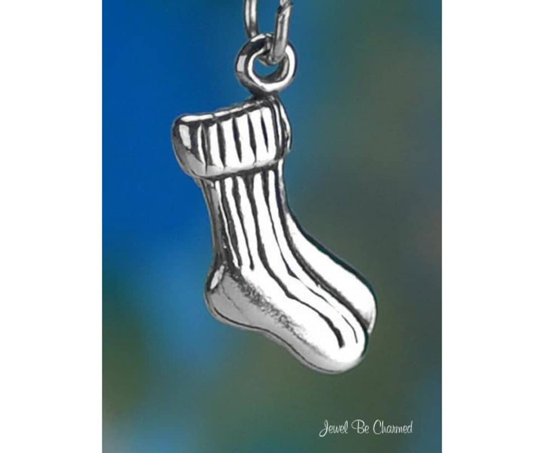 Sterling Silver Socks Charm Pair of Socks Footwear Feet 3D Solid .925 ...