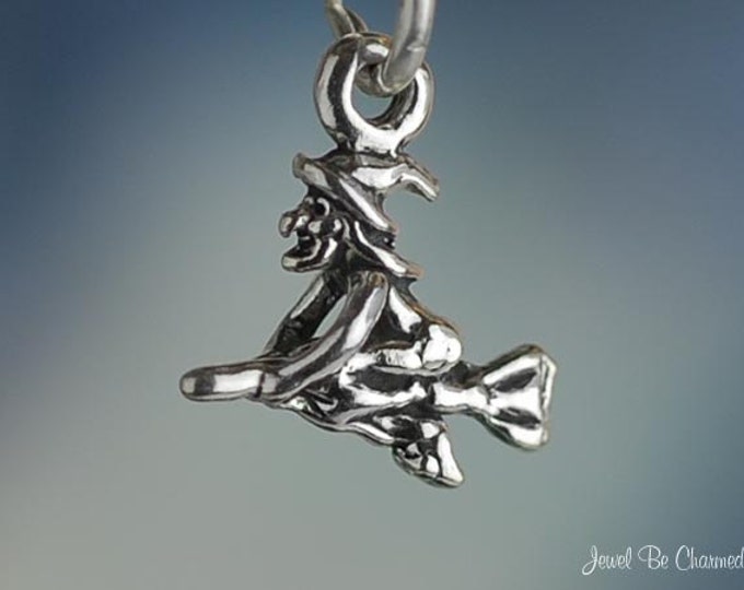Miniature Sterling Silver Witch Charm Halloween Tiny 3D Solid .925 - Etsy